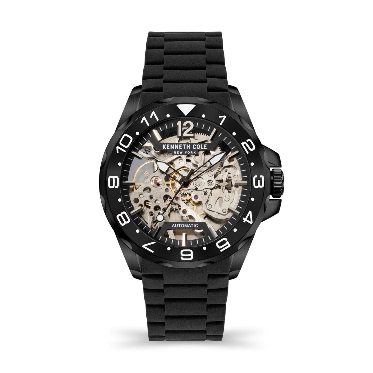 Kenneth Cole Automatic Watch-Black Dial-Black Silicon Strap – Cobbler rd